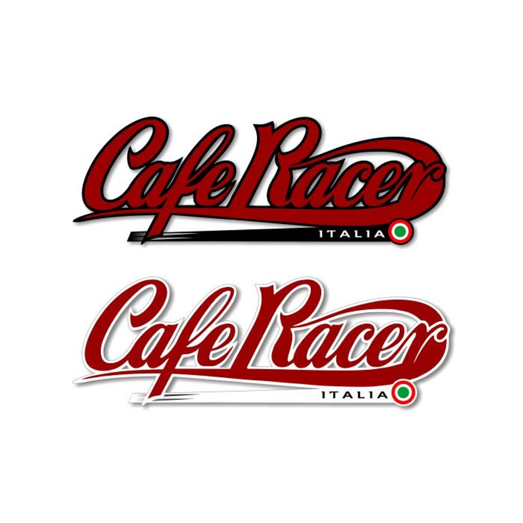 2 CAFE RACER ITALIA 9" Vinyl Sticker Decals Engine Clubman Bars Decal ...