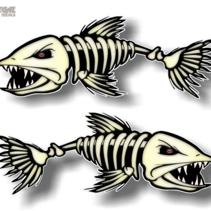 Fish Skeleton Decal - Etsy