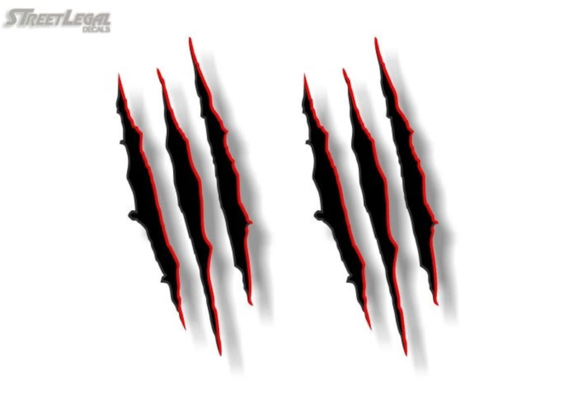 2 RIPPED CLAW Marks 9'' or 13'' Vinyl Sticker - Etsy