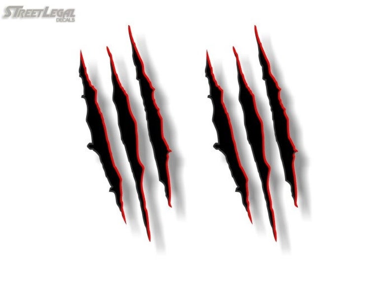 2 RIPPED CLAW Marks 9'' or 13'' Vinyl Sticker - Etsy