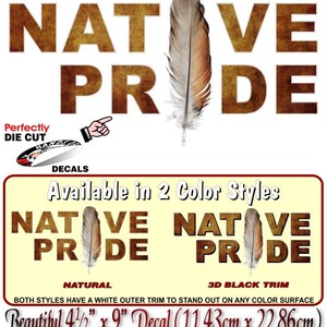 NATIVE PRIDE With Feather 9'' Vinyl Decal Native American Indigenous First Nations Tribal Vinyl ...