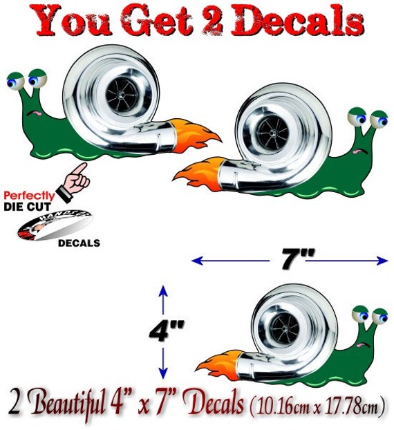Bumper Stickers 2 Turbo Snail 4 Full Color Decals Funny JDM Boosted ...