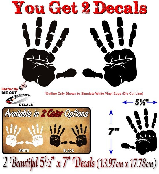 2 HANDPRINT 7 Decals Solid Color Vehicle Hand Print Zen | Etsy