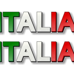2 ITALIA Italy Flag Lettering 9'' Decals Beautiful Italian Design ...