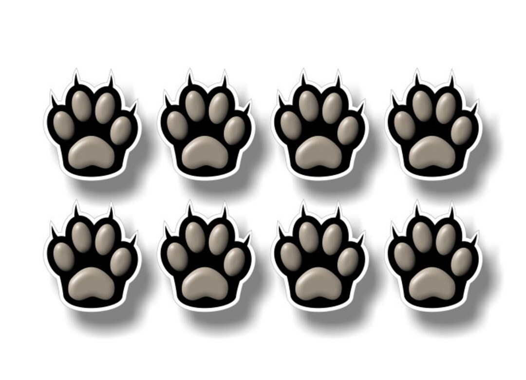 8 CAT PAW PRINTS 2 Cats Kitty Decals Kitten Foot Print Vinyl Stickers ...