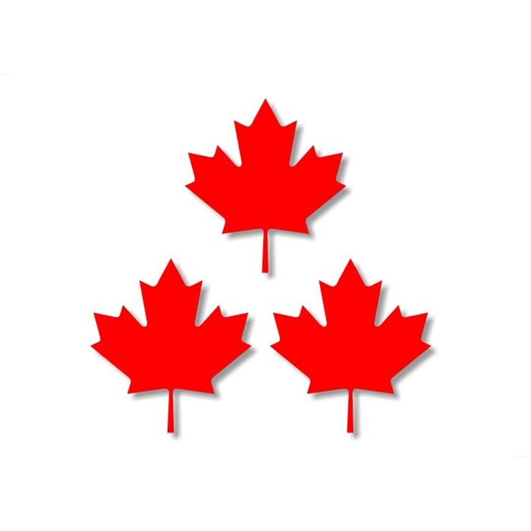 3 Maple Leaf 4'' Decals 4x4 Offroad Truck SUV Sled Snowmobile or ...