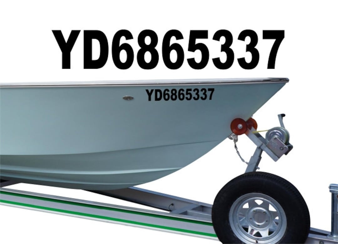 2 CUSTOM Boat Registration Numbers Letters 3''x 18'' Sticker Decals ...