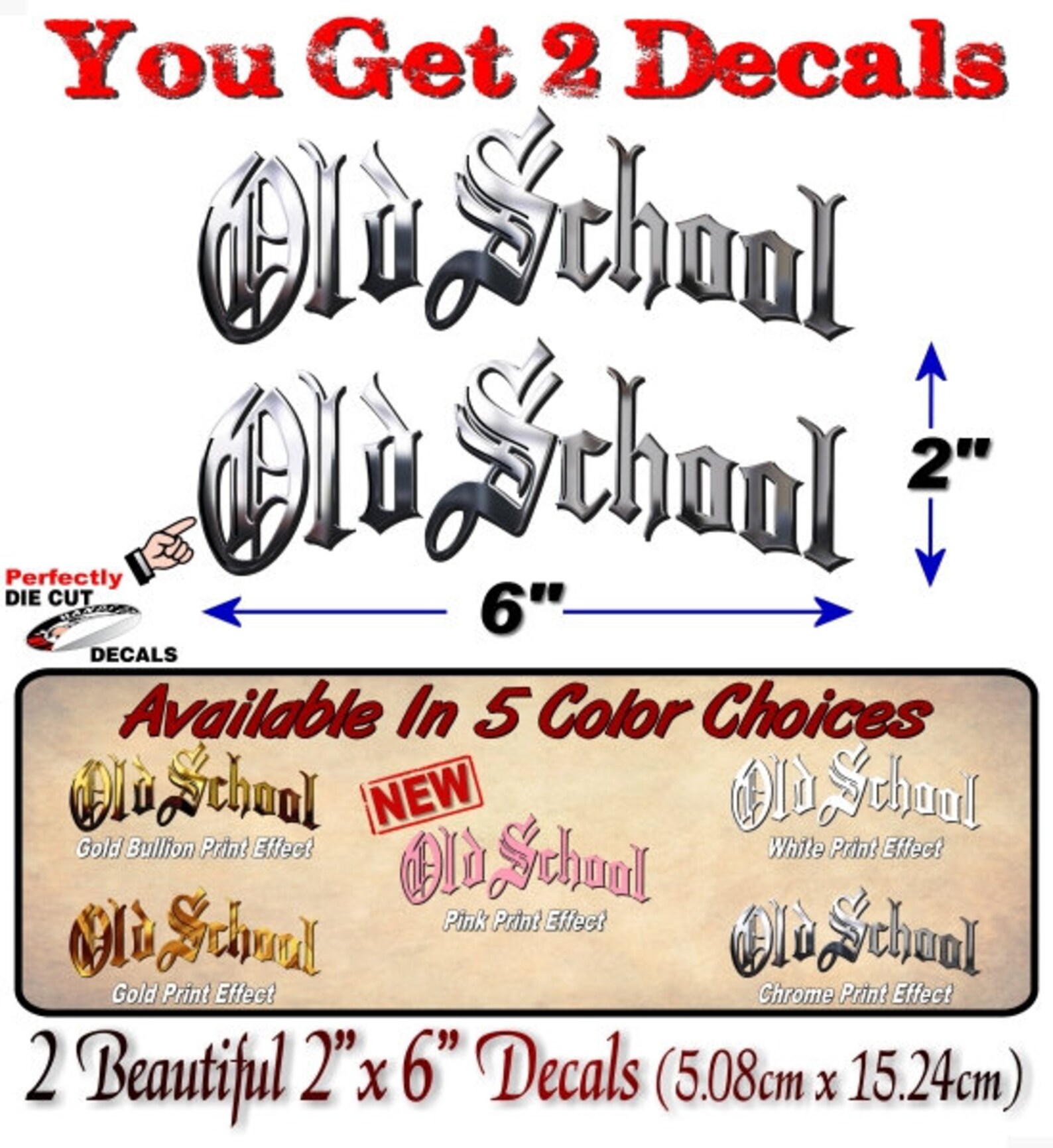 2 OLD SCHOOL Vinyl 6'' Decals Retro Rockabilly Classic JDM Funny Car ...