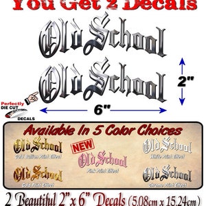 2 OLD SCHOOL Vinyl 6'' Decals Retro Rockabilly Classic JDM Funny Car ...