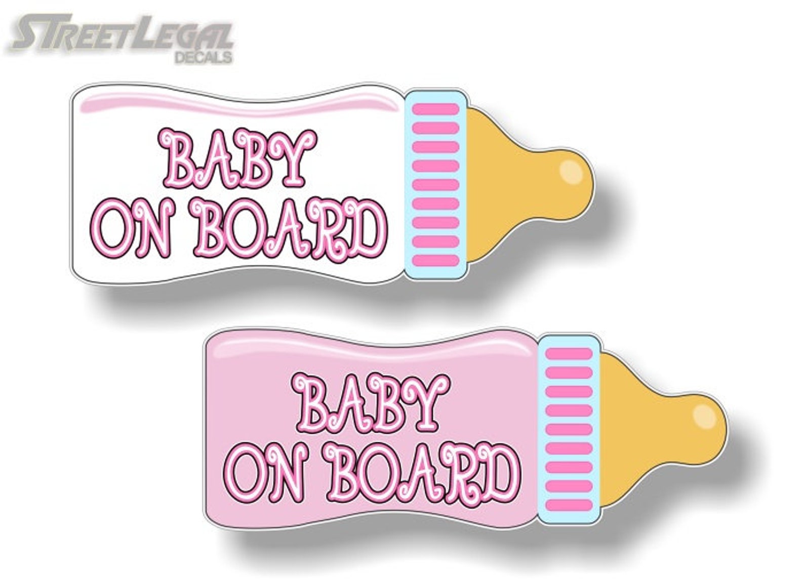 2 Baby on Board BABY BOTTLE 9 Vinyl Decal Stickers Car | Etsy