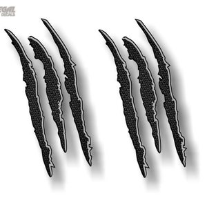 2 RIPPED CLAW Marks 9'' or 13'' Vinyl Sticker Decals Jurassic Dinosaur ...