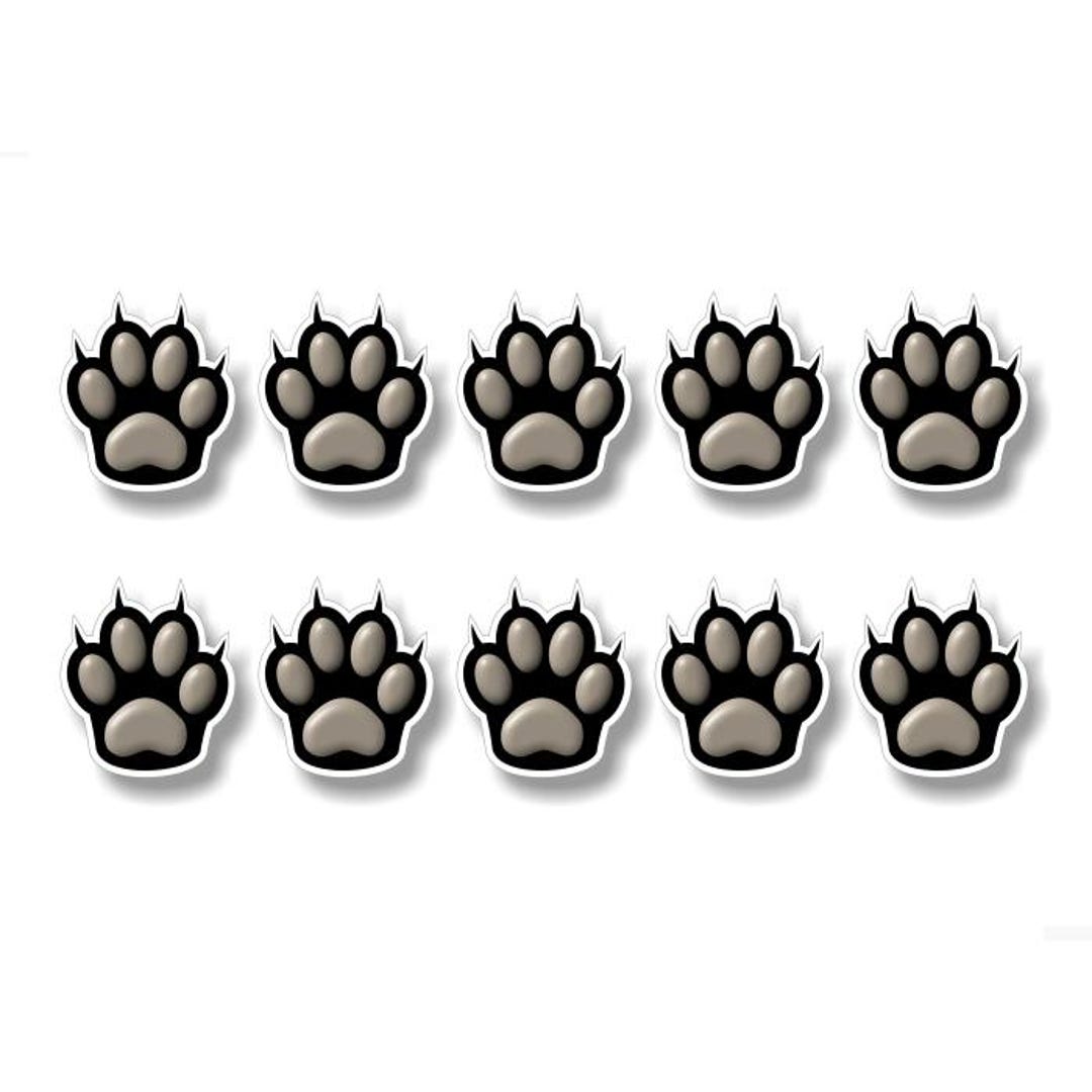 10 CAT PAW PRINTS 2" Cats Kitty Decals Kitten Foot Print Animal Shelter ...