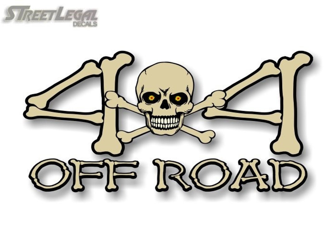 2-4x4 Offroad Skull With Cross Bones 13'' Decals 4x4 off Road ...