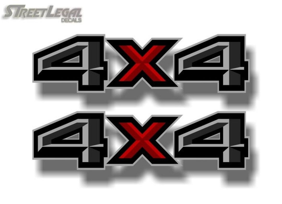 2- 4x4 Beveled 13'' Print Decals for Pickup Highboy Truck off Road ...