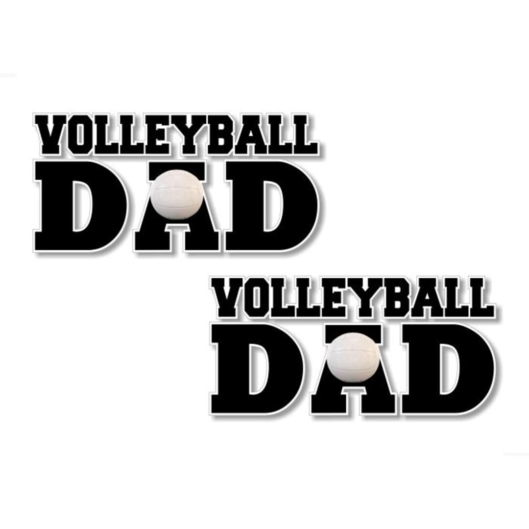 2 Volleyball DAD 8'' Decals Father Coach Volley Netball Sports Team ...