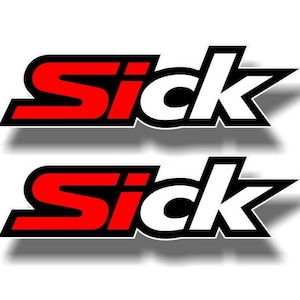 2 SICK Racing Vinyl Graphic 9'' Decals Car Civic SI JDM Turbo Rims ...