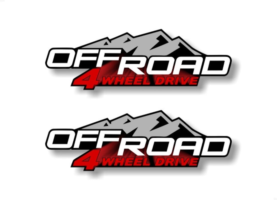 2 - OFFROAD 4 WHEEL DRIVE Vinyl 12.5" Graphics Decals 4x4 off Road ...