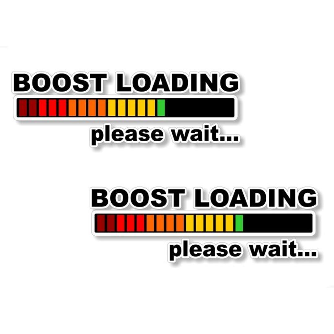 2 BOOST LOADING 9'' Vinyl Decals JDM Blower Supercharger Roots Turbo ...