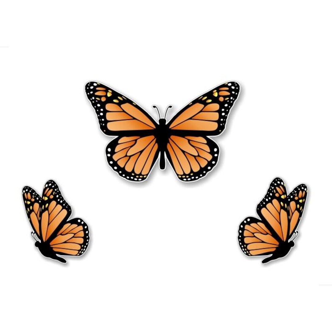 3 Monarch Butterfly Decals Sticker Car Truck SUV Vehicle Accessories or ...