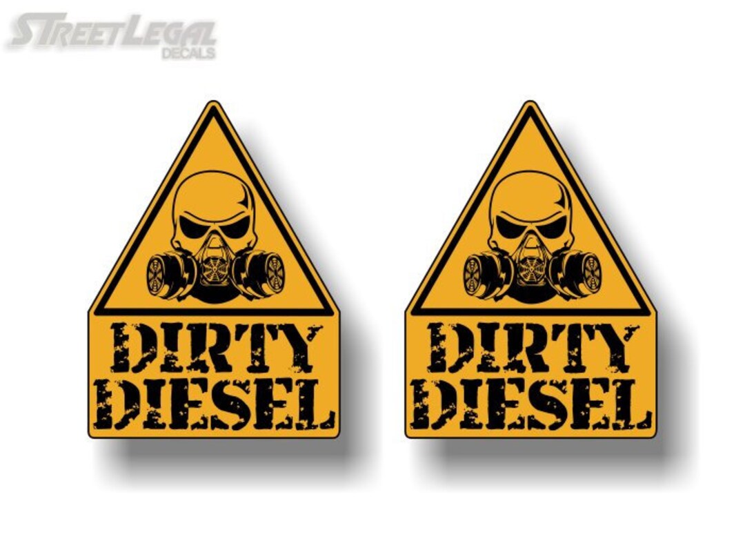 Caution Dirty Diesel Decal Diesel Truck Engine Eco Accessories Skull ...