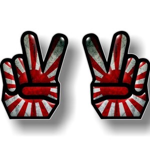 2 Peace JAPAN 5 Vinyl Decals Peace Sign Japanese Flag | Etsy