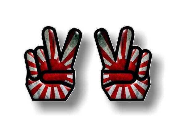 2 Peace JAPAN 5 Vinyl Decals Peace Sign Japanese Flag | Etsy