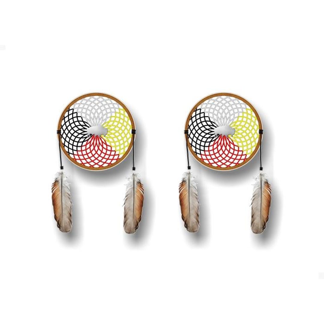 Medicine Wheel DREAMCATCHER With Feathers Vinyl Decal Native Pride ...