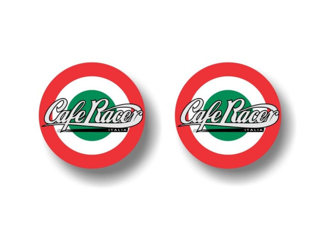 2 CAFE RACER BULLSEYE Motorcycle 3" Vinyl Sticker Decals Italia Edition ...