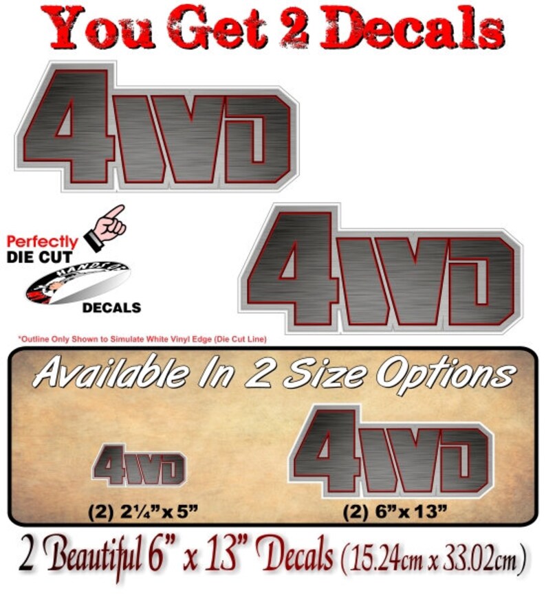 2 4WD Brushed Print Effect Decals 4x4 Offroad Accessories 4 - Etsy