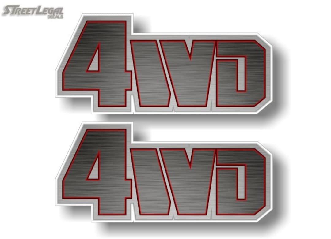 2- 4WD Brushed Print Effect Decals 4x4 Offroad Accessories 4 Wheel ...