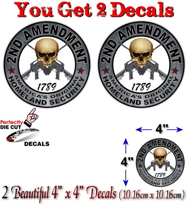 2 2nd Amendment 4 Decals Buck Hunting Gun Rights Vinyl - Etsy