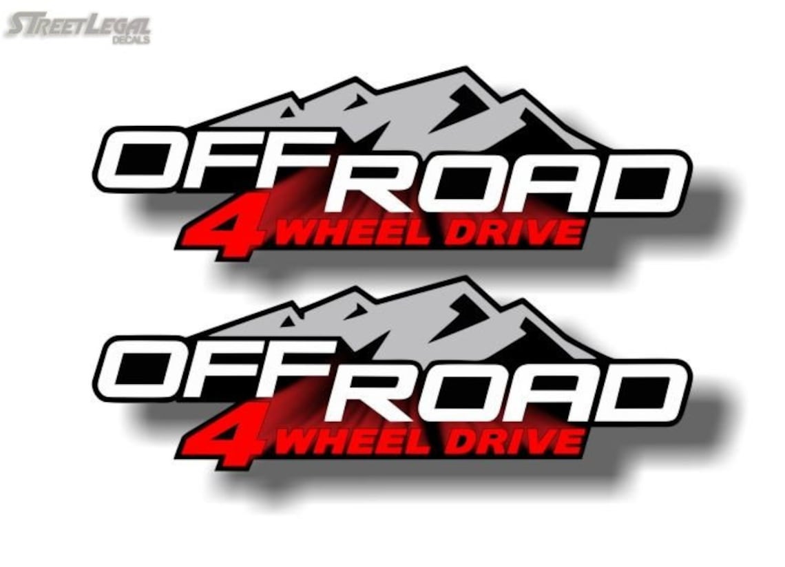 2 OFFROAD 4 WHEEL DRIVE Vinyl 12.5 Graphics Decals 4x4 | Etsy