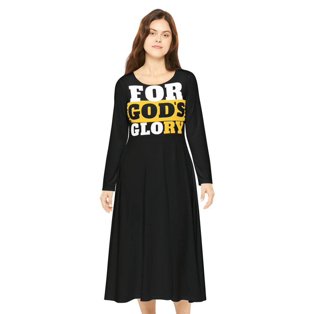 Women's Long Sleeve Dance Dress, for God's Glory Graphic, Worship Dance ...