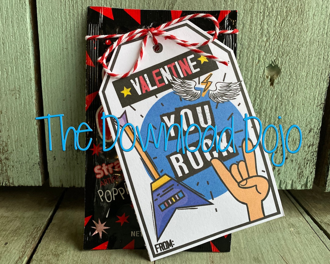 You Rock Gift Tag, Valentines Gift Tag, Candy Valentines, Pop Rocks ...