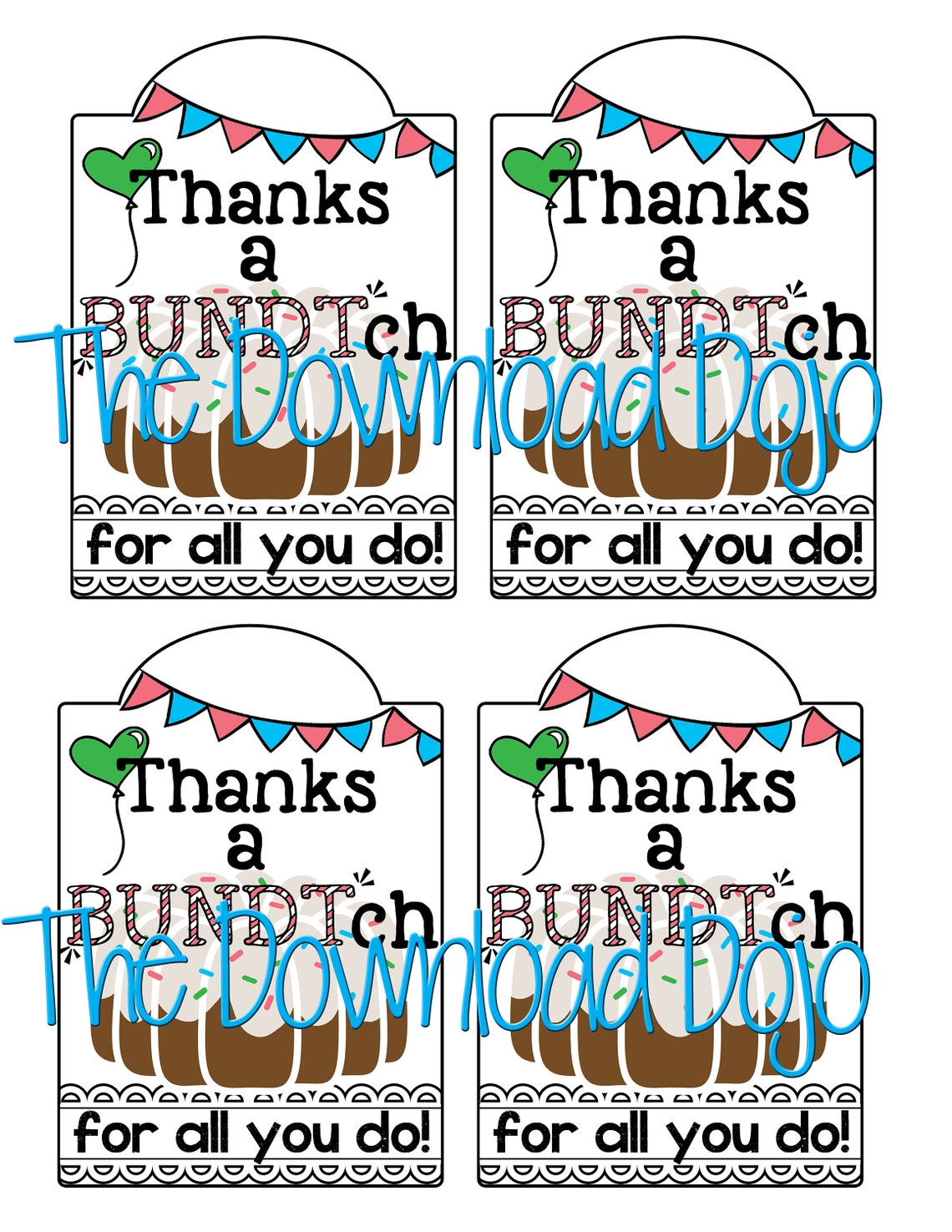 Bundt Cake Thank You Cards Bundt Cake Thank You Printable - Etsy