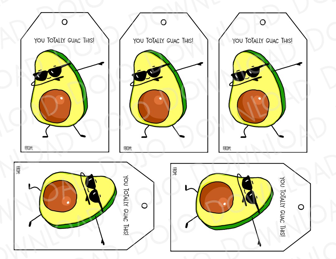 Avacado Gift Tag, Avacado Valentine, Valentines Day, Guac My World, You ...