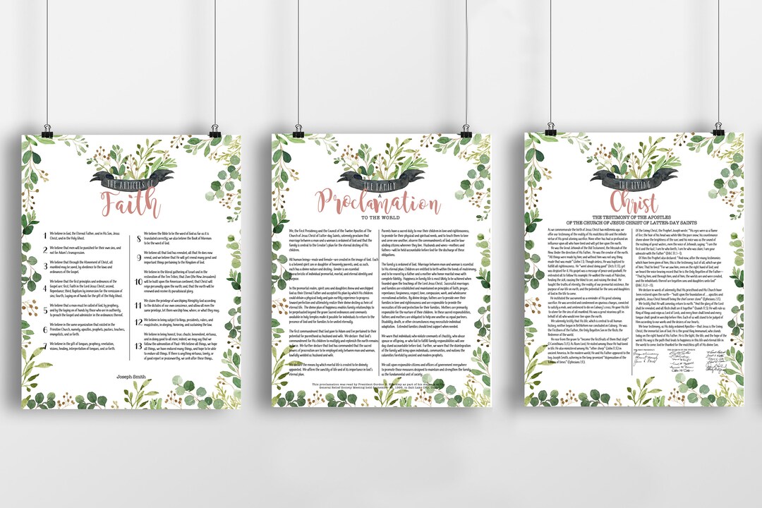 Botanical LDS Posters, Printable Minimalist LDS Posters for Your Home ...