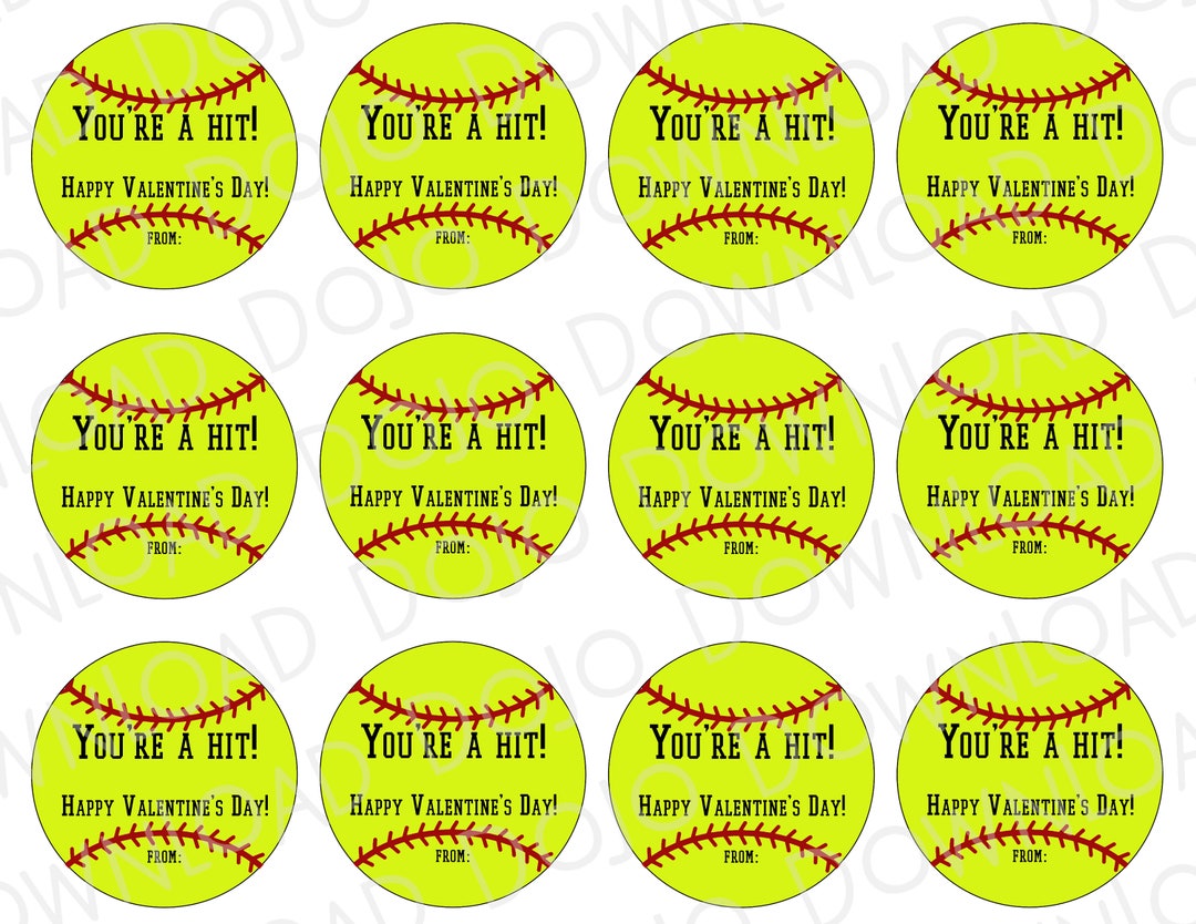 Softball Valentines, Sports Valentines, Valentine's Day, Candy ...