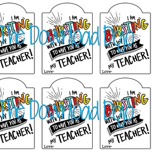 Bursting to Have You as My Teacher, Student to Teacher Gift, Starburst ...