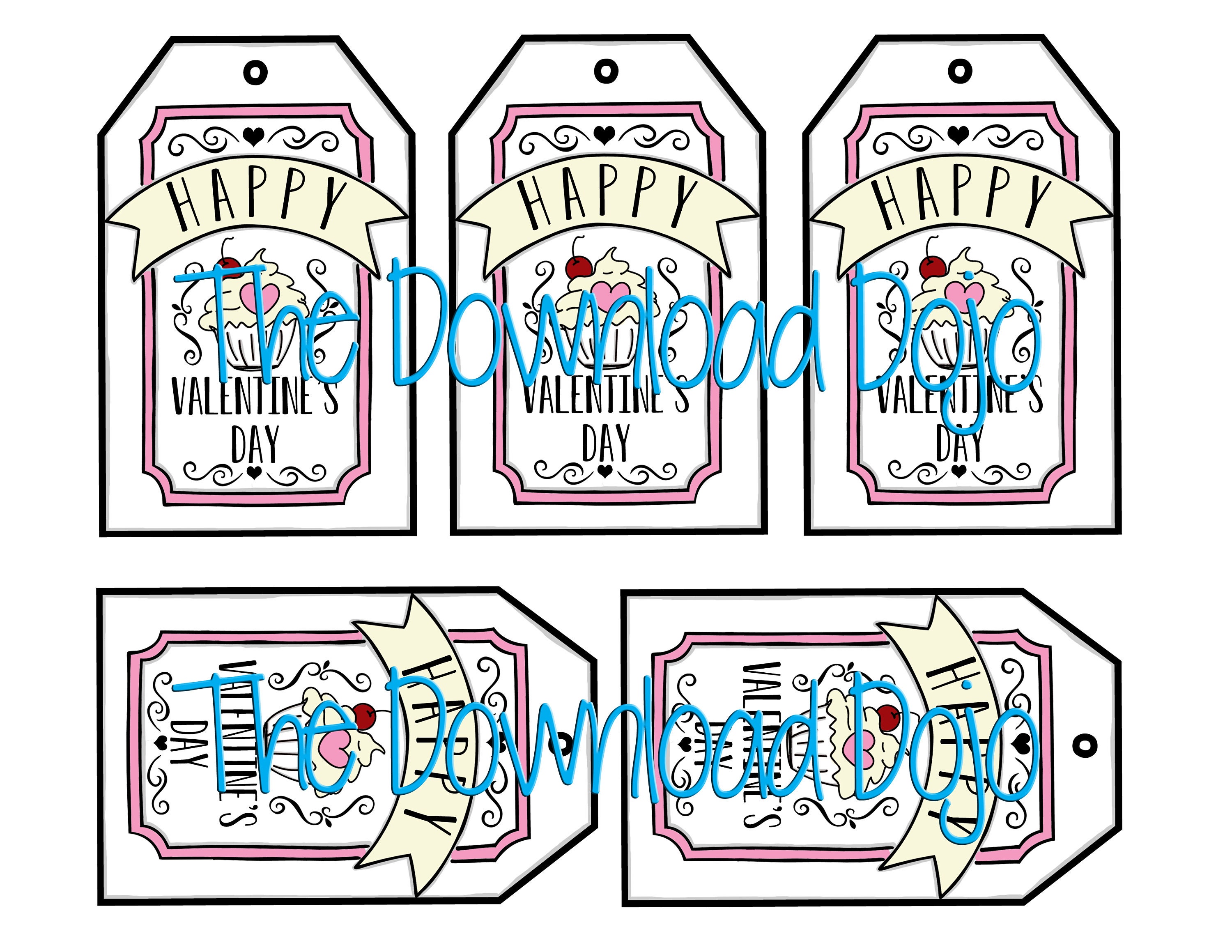 Cupcake Gift Tags Valentine's Day Valentine's Day | Etsy