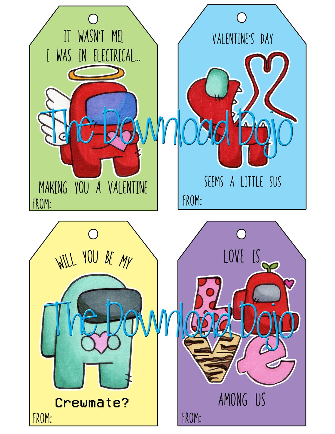 Among Us Cards Among Us Valentines Day Will You Be My | Etsy