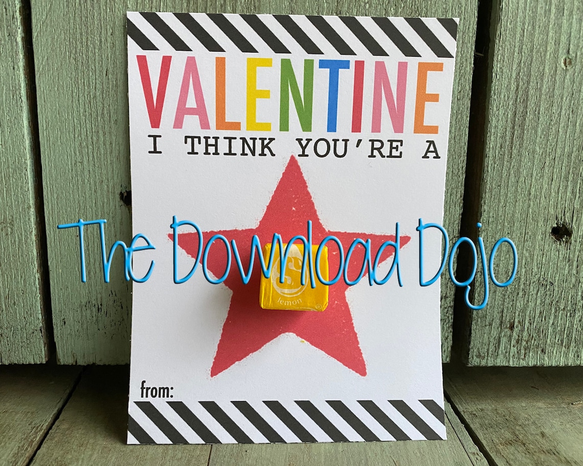 Starburst Valentine Candy Valentine Rainbow Valentine | Etsy