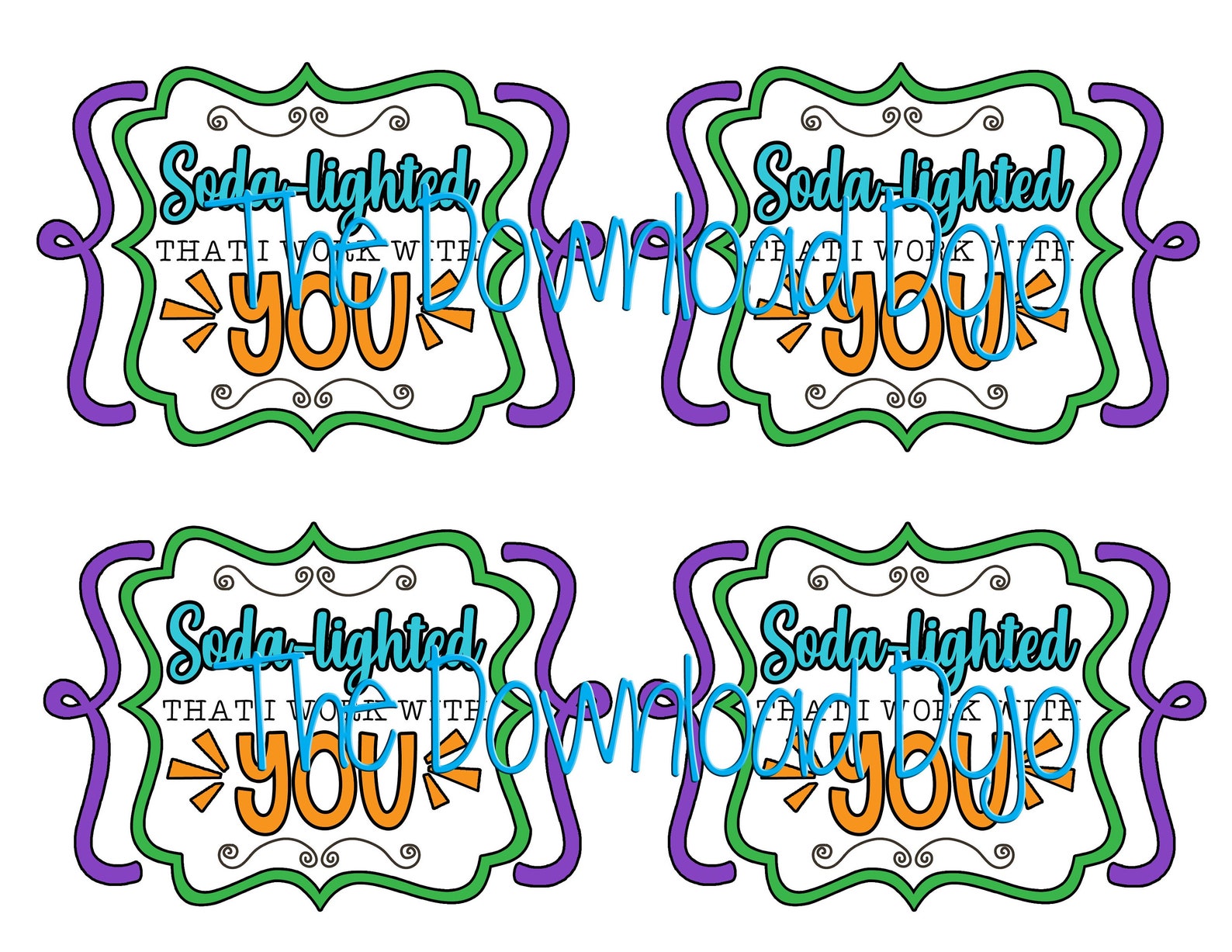 Soda Lighted to Work With You Coworker Teacher Friend - Etsy