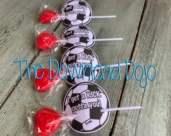 Soccer Valentine's Day Printable Valentine Exchange Card Kids Soccer ...