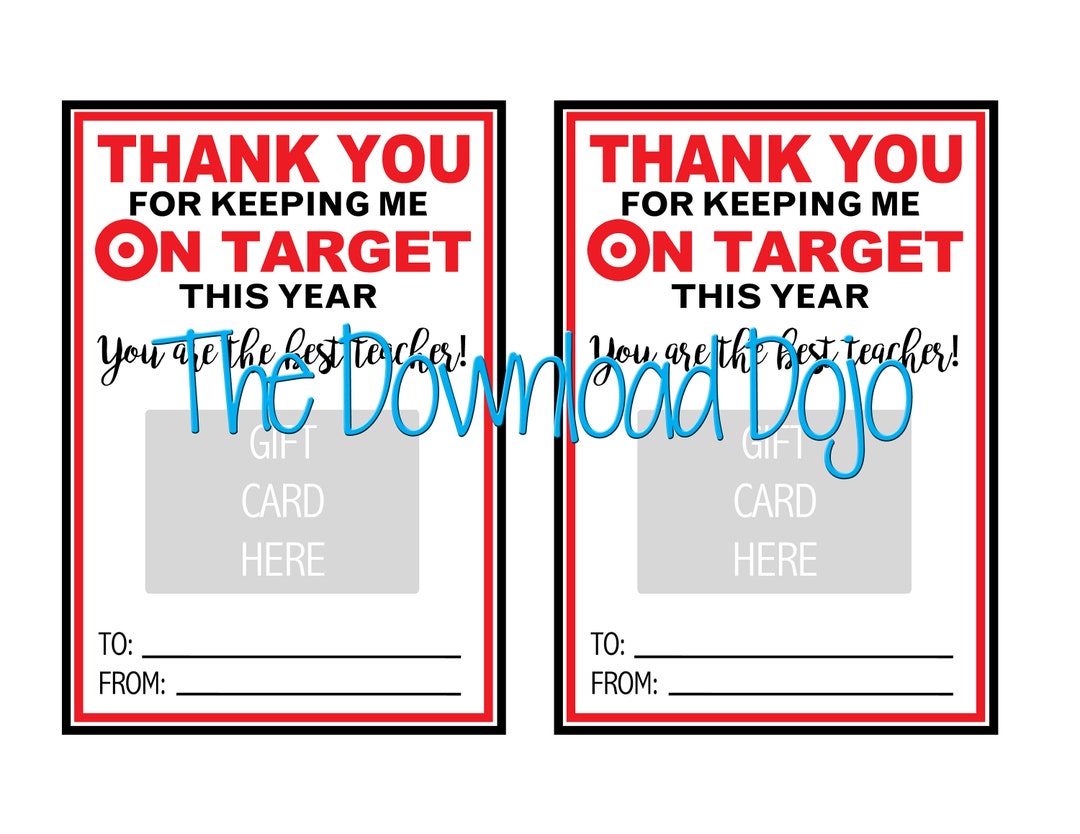 Target Teacher Appreciation Gift Card Holder Instant Printable Download ...