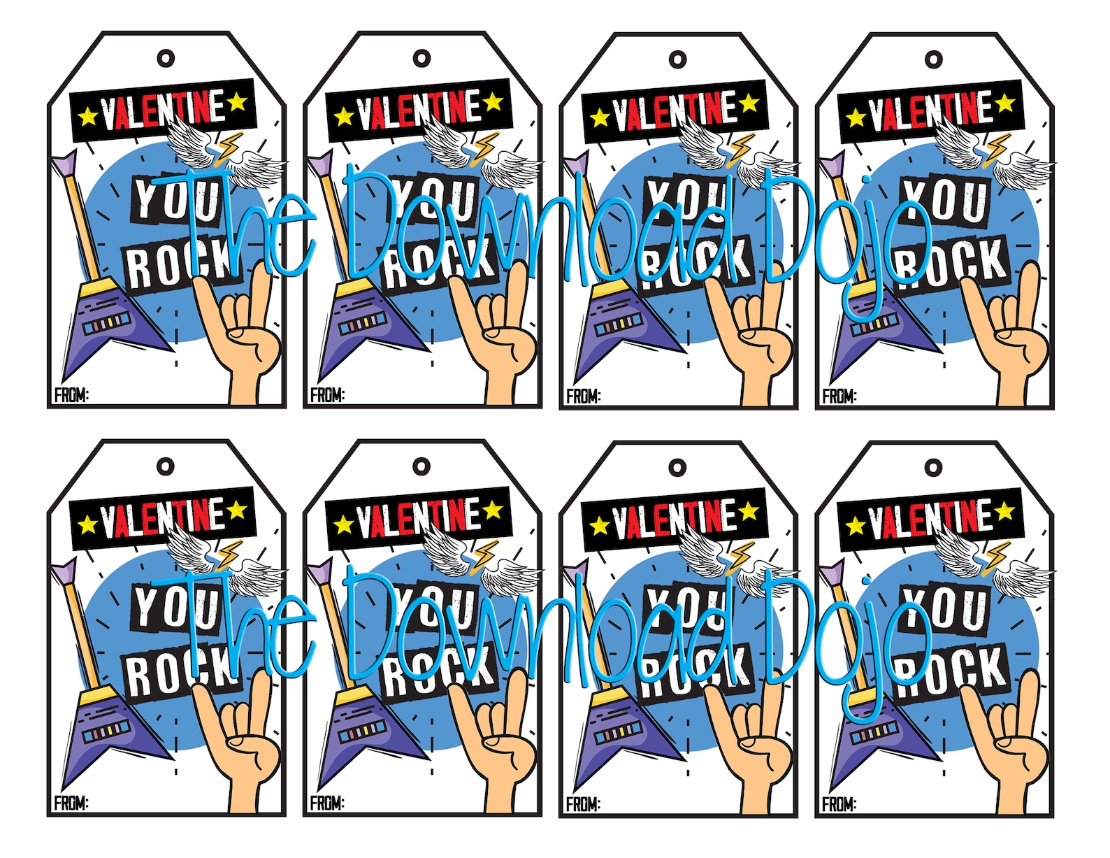 You Rock Gift Tag, Valentines Gift Tag, Candy Valentines, Pop Rocks ...