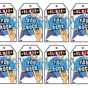 You Rock Gift Tag, Valentines Gift Tag, Candy Valentines, Pop Rocks ...