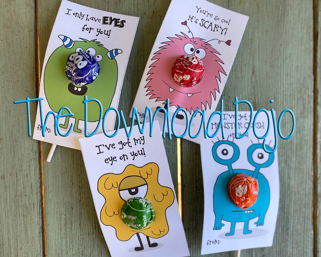 Monster Valentines, Cute Valentine, Tootsie Pop Valentines, Candy ...