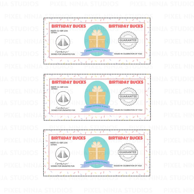 Birthday Bucks JPG, Play Money & Envelope Design, Novelty Cash Gift ...
