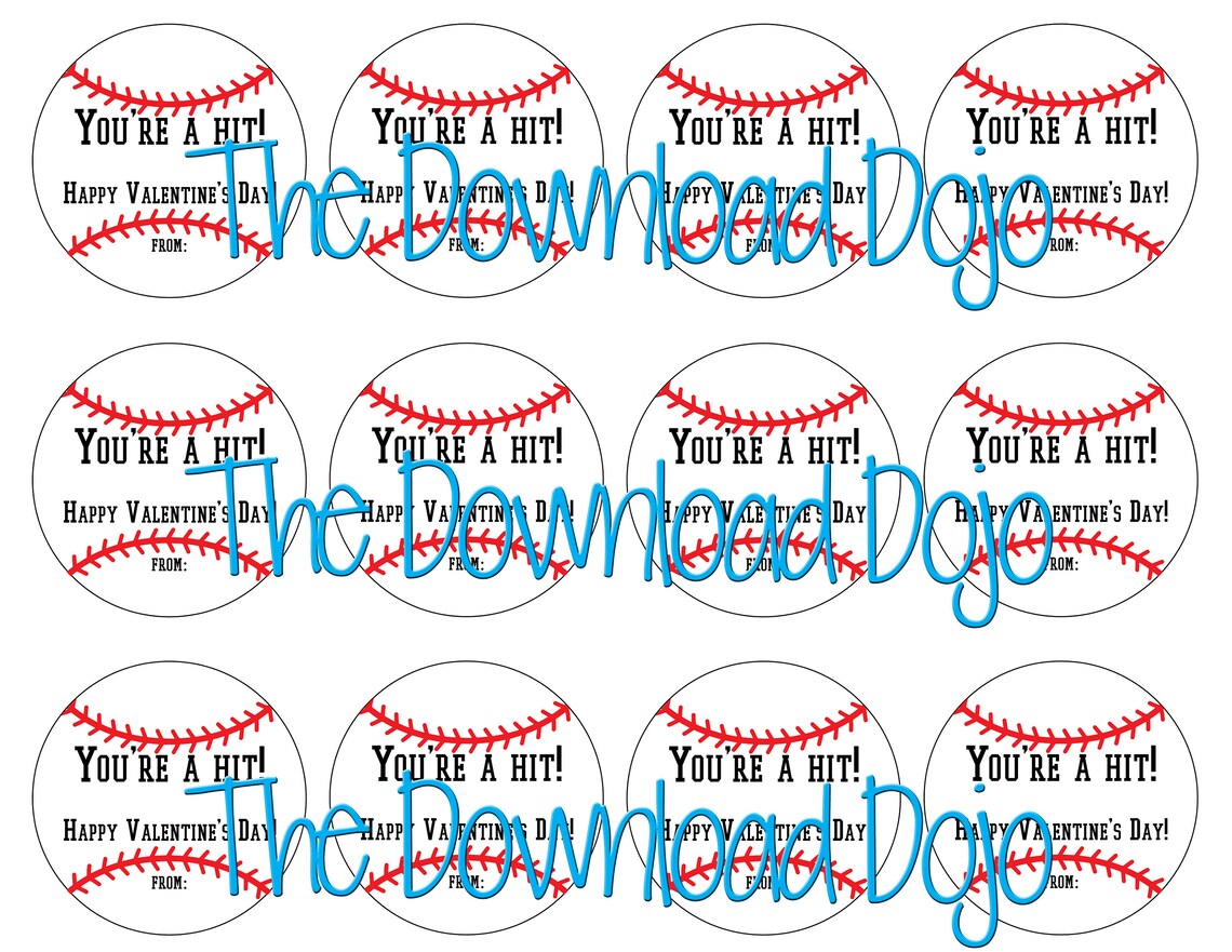 Baseball Valentines Sports Valentines Valentine's Day - Etsy